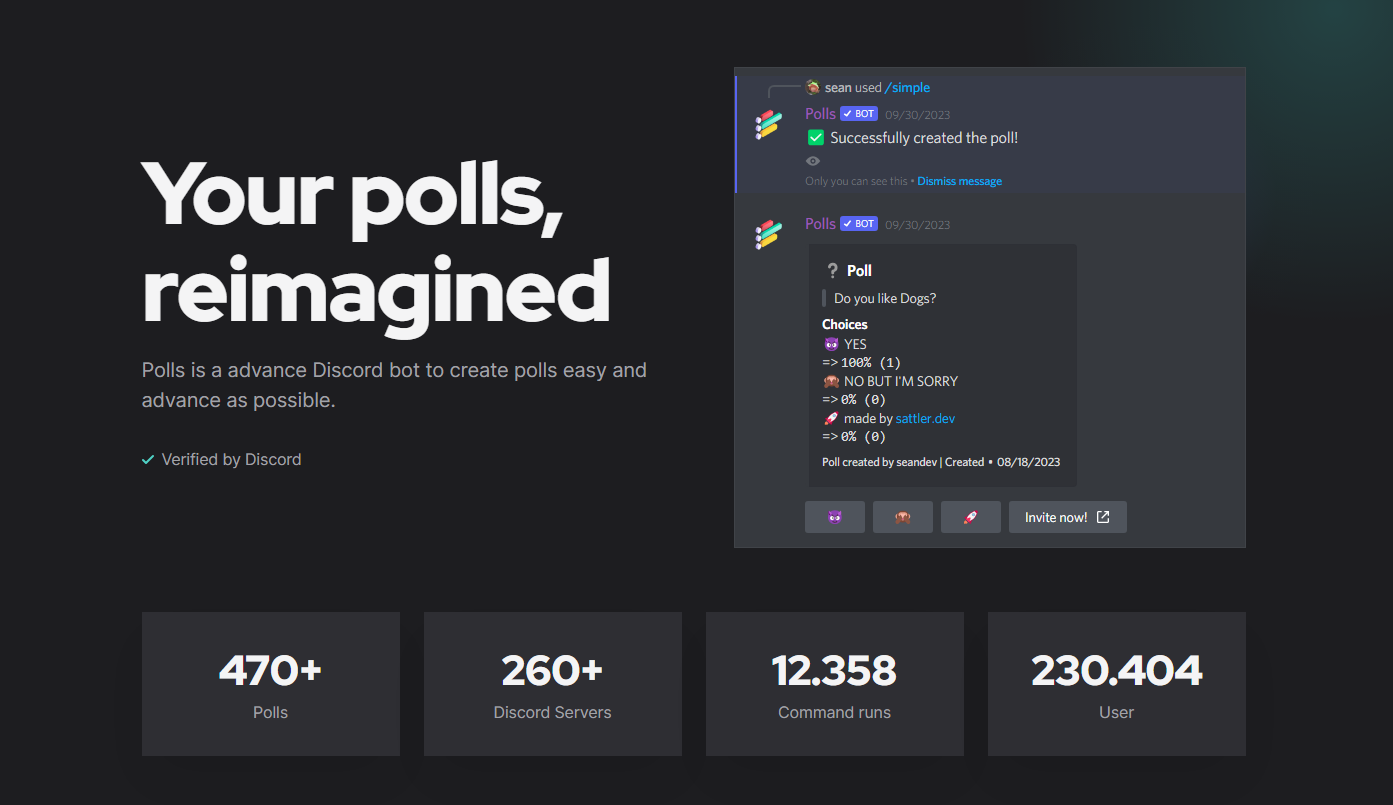 Revolutionize Your Discord Polls! Quick, Simple, or Advanced - Your Choice! - Polls Discord Bot